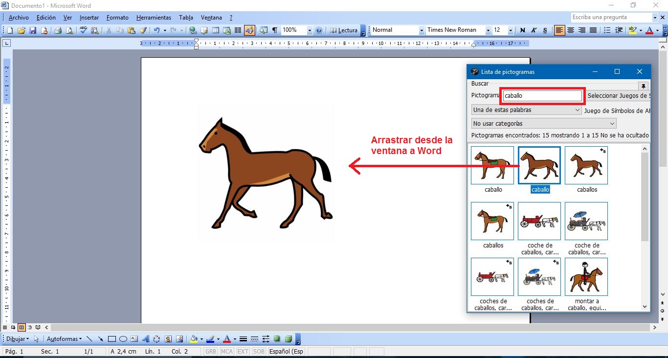 Picto Selector – 3 – Export Pictograms to our Word Processor or Slide ...