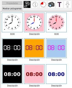 Picto Selector – 6 – Clock pictograms – Aula abierta de ARASAAC