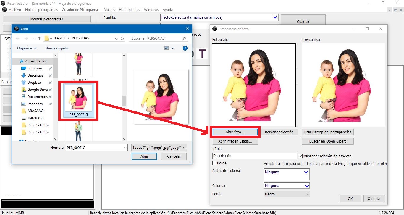 Picto Selector – 7 – Insert photos – Aula abierta de ARASAAC