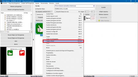 Picto Selector – 9 – Pictogram context menu - Aula abierta de ARASAAC