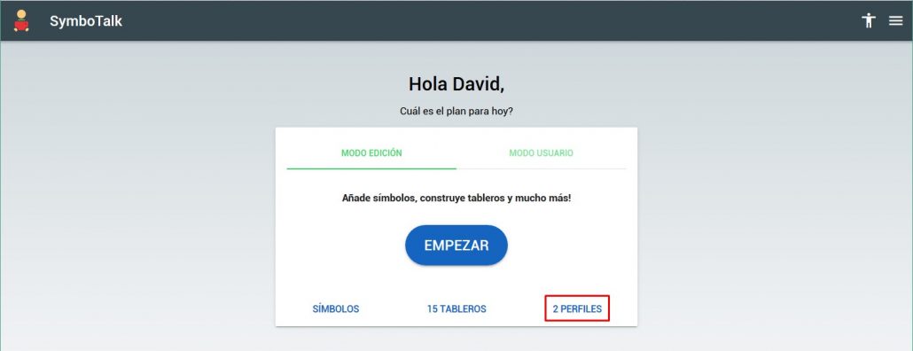 Symbotalk – 8 – Profile Management – Aula abierta de ARASAAC