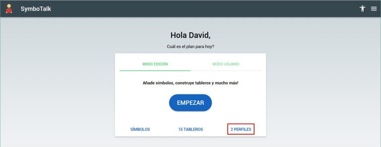 Symbotalk – 8 – Profile Management – Aula abierta de ARASAAC