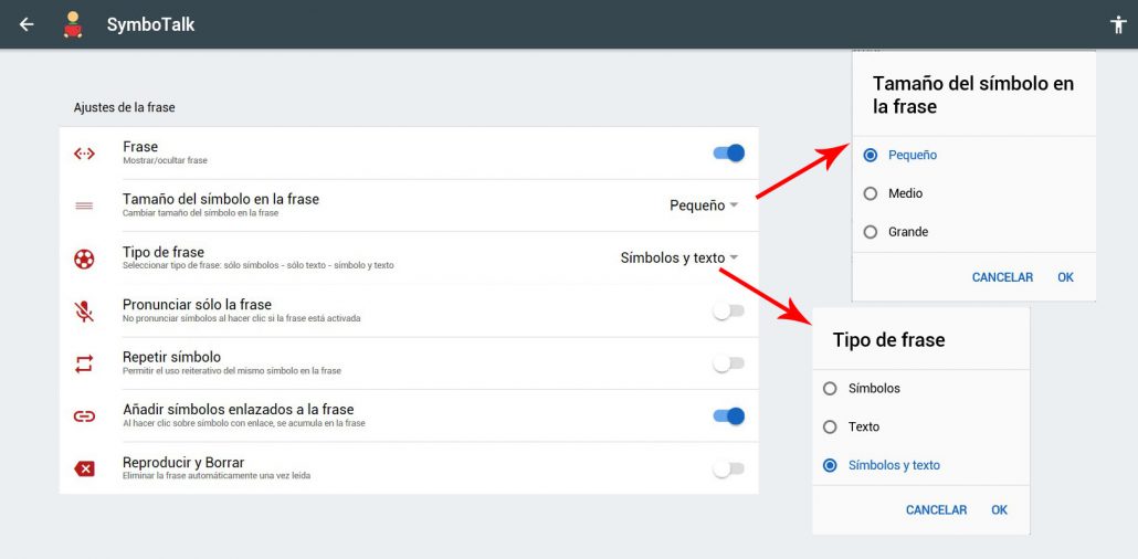 Symbotalk – 9 – SymboTalk Settings – Aula abierta de ARASAAC