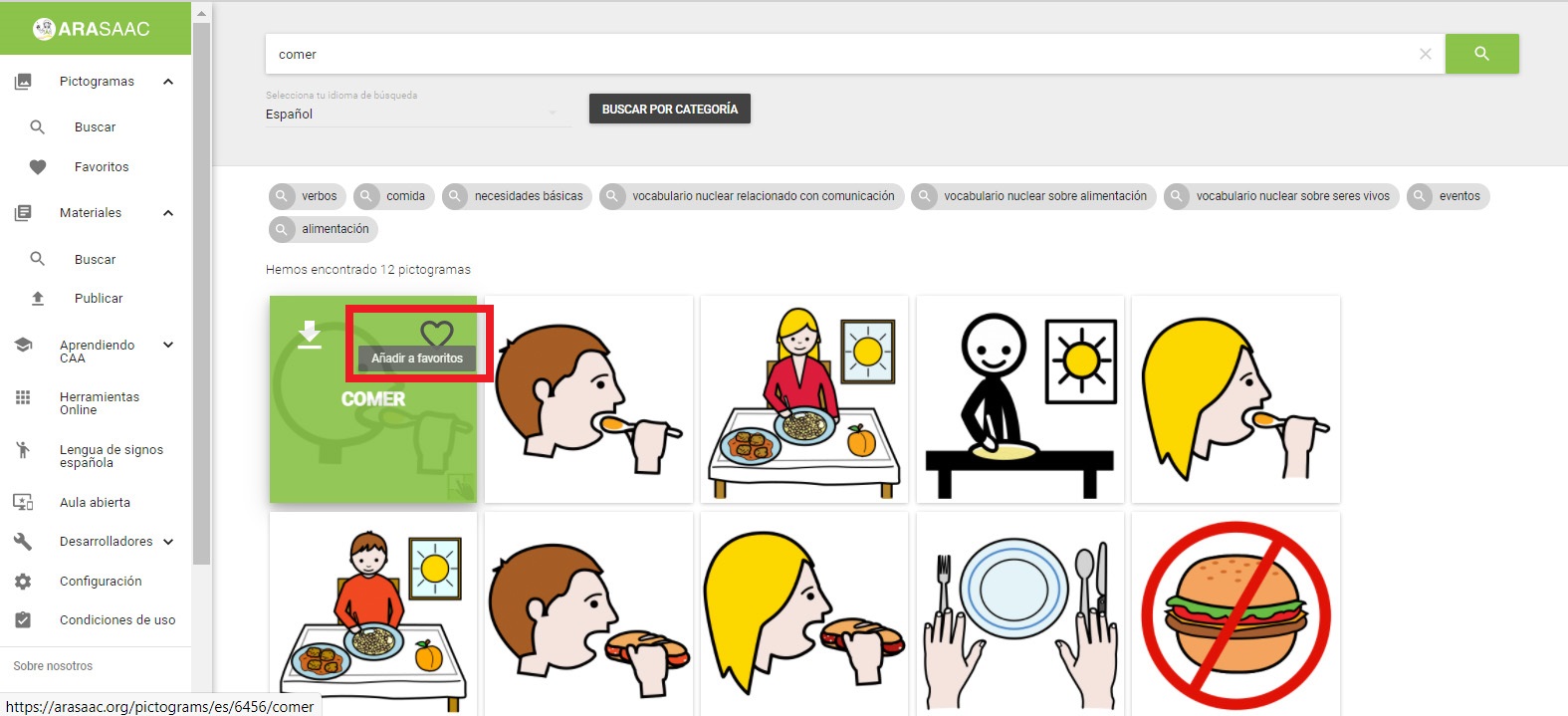 Tutorial 5 – ARASAAC website – Download favorite pictograms and ...