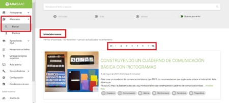 Tutorial 13 – ARASAAC Website – Materials – Search Box – Aula abierta ...