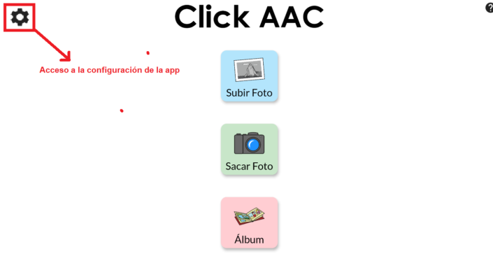 Click AAC – 0 – Home – Aula abierta de ARASAAC