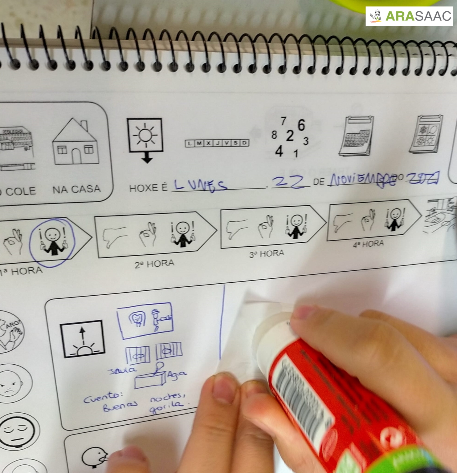 Materiales CAA – Agendas visuales con pictogramas - Aula abierta de ARASAAC