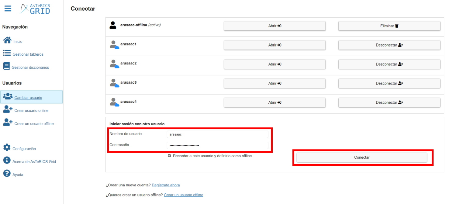Asterics AAC Communicator – 18 – User management - Aula abierta de ARASAAC