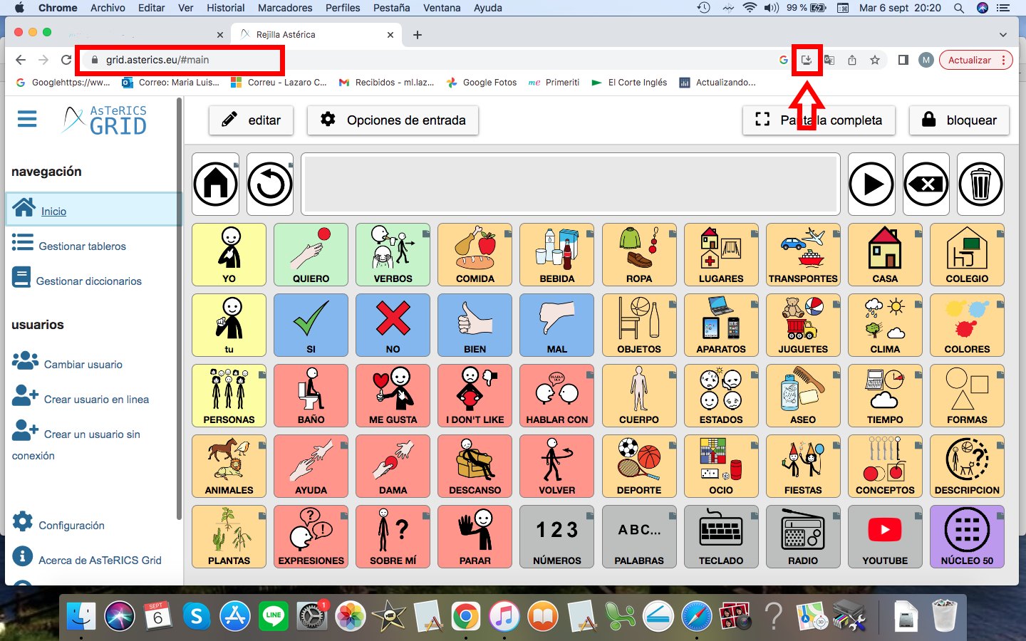 AsTeRICS Grid Dynamic Communicator – Installation as an app under Mac – Aula abierta de ARASAAC