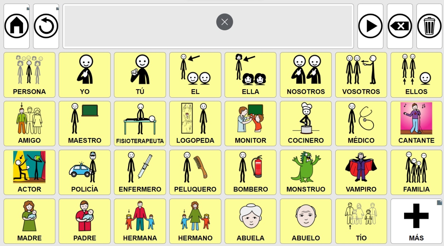 Comunicador AsTeRICS Grid – Comunicador UTAC-CACE – Aula abierta de ARASAAC