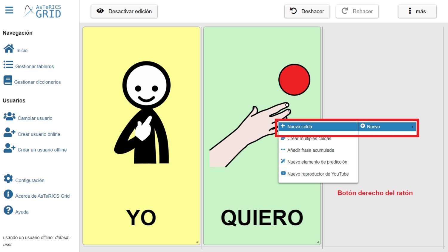AsTeRICS Grid Communicator – Quick visual guide to create a new communicator in AsTeRICS Grid ...