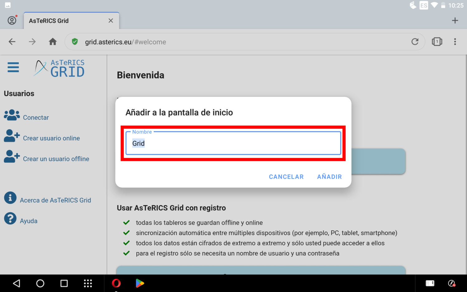 AsTeRICS Grid Dynamic Communicator – Installation as an app under Android – Aula abierta de ARASAAC