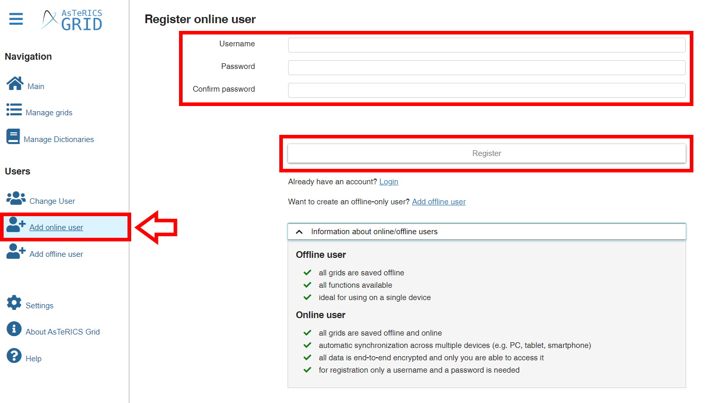 AsTeRICS Grid Communicator – 18 – User management – Aula abierta de ARASAAC